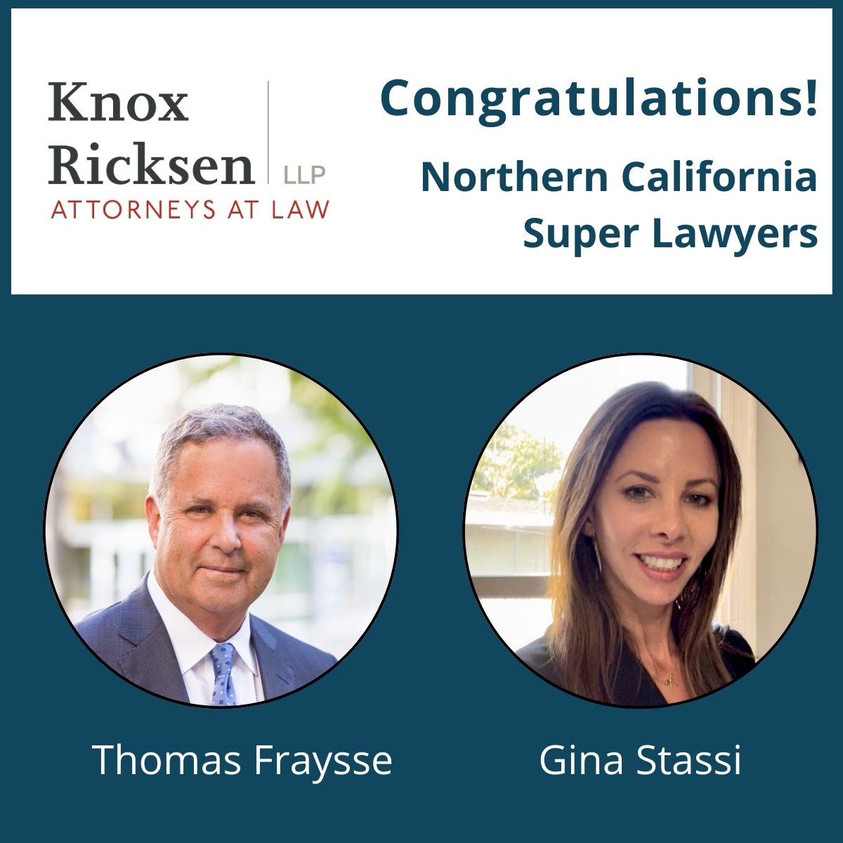 Two Knox Ricksen Attorneys Recognized in 2024 Northern California Super Lawyers - Knox Ricksen